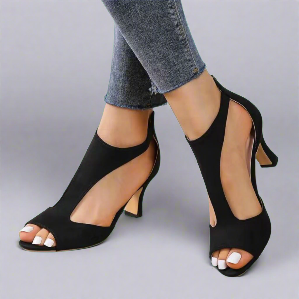 Barbara | Cutout Peep Toe Heels – Ellis and Porter